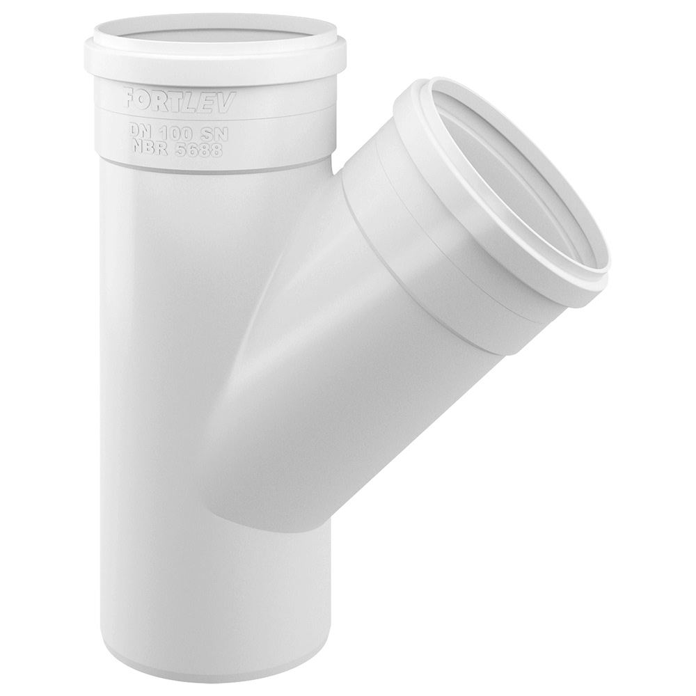 Junção Simples Esgoto SN em PVC 40x40mm Branco FORTLEV / REF. 11150404 ...