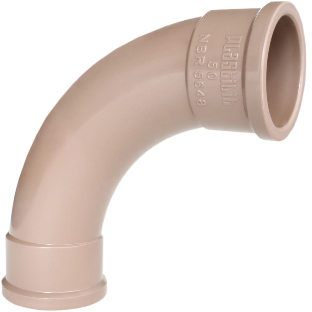 Curva PVC 90° Soldável 50mm Marrom PLASTILIT / REF. 20002131 | Distac Distribuidora